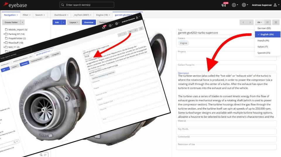 Globally networked: Multilingual user interface and metadata